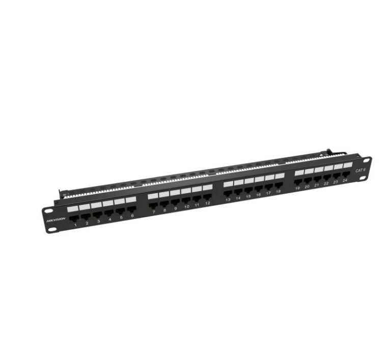 Hikvision Cat6 Unsheilded 24-port Patch Panel, 1U DS-1CP6U24-1U